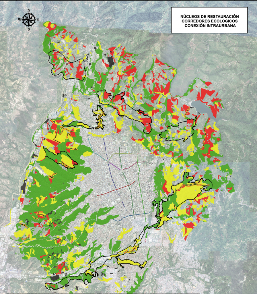 Mapa del diseño de los corredores verdes – Fotografía: Equipo de la Subsecretaría de Ambiente ...